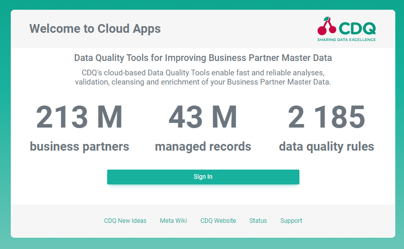 CDQ Validate! your business partner data: How-to guide CDQ Validate! your business partner data: How-to guide
